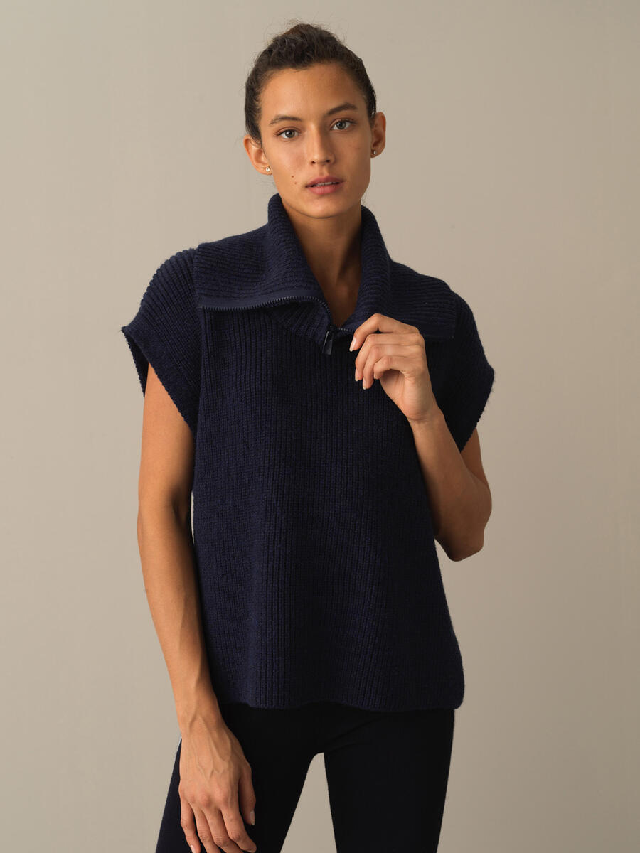 High Neck Regular Fit Short Sleeve Sweater 23KB00850845-05 - Xint